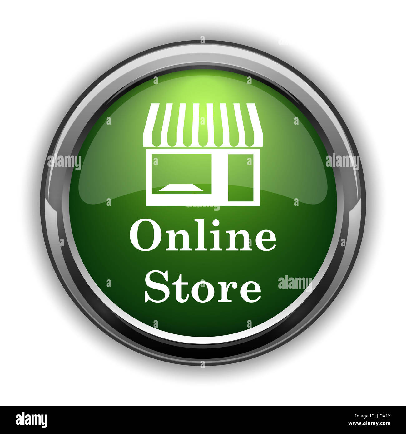 Online store icon. Online store website button on white background ...