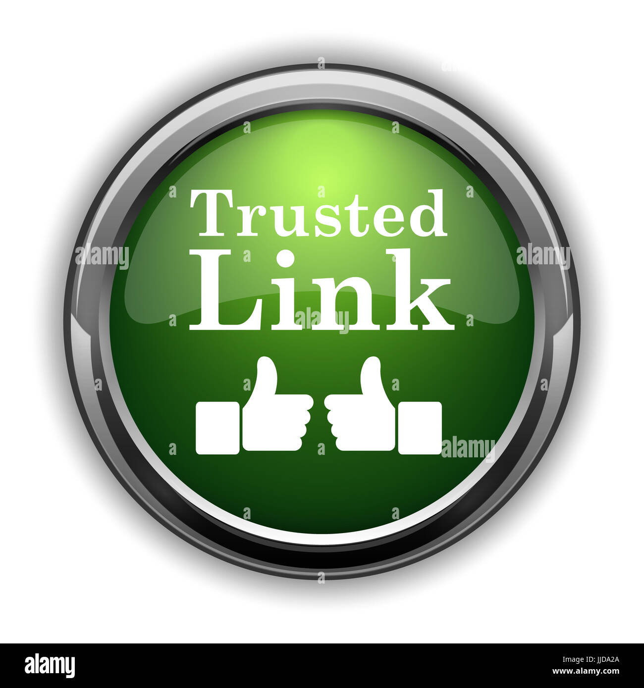 Trusted link icon. Trusted link website button on white background ...