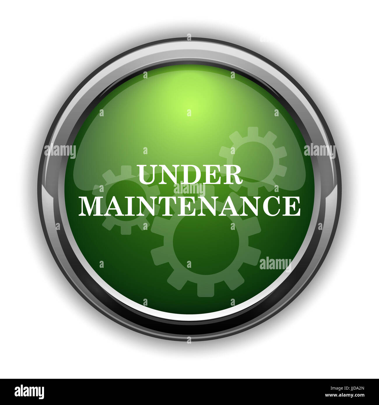 Under maintenance icon. Under maintenance website button on white ...