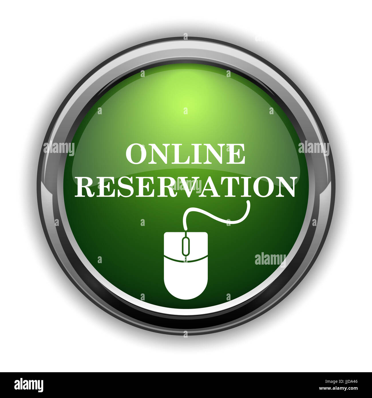Online reservation icon. Online reservation website button on white ...