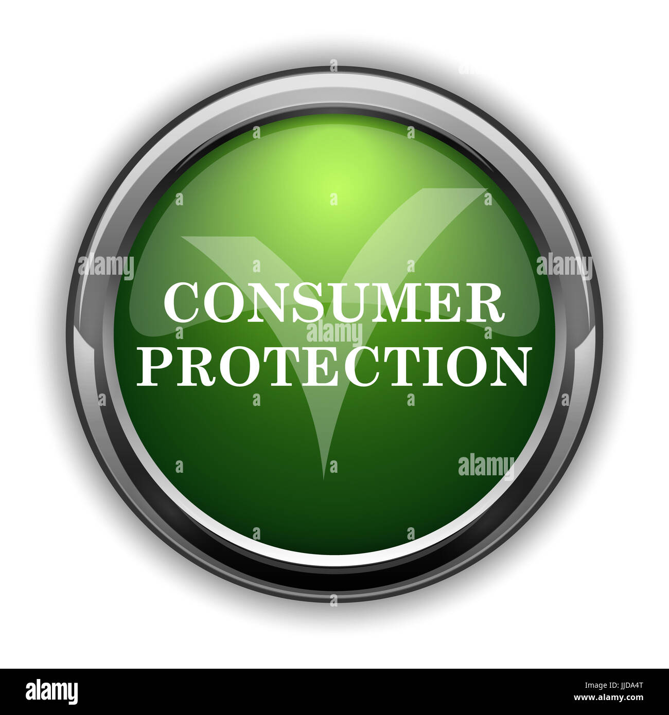 Consumer protection icon. Consumer protection website button on white ...