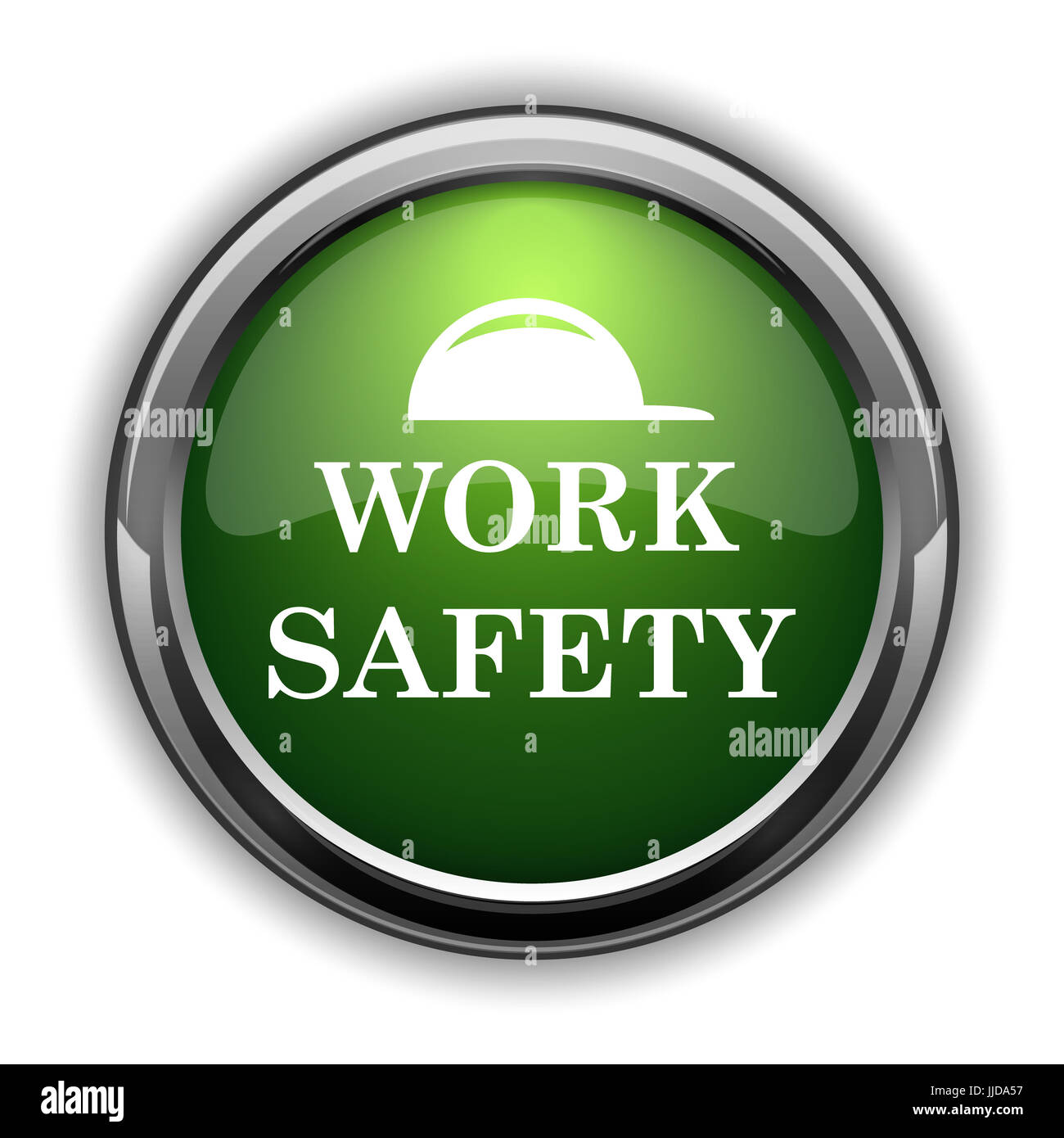 Work safety icon. Work safety website button on white background Stock ...