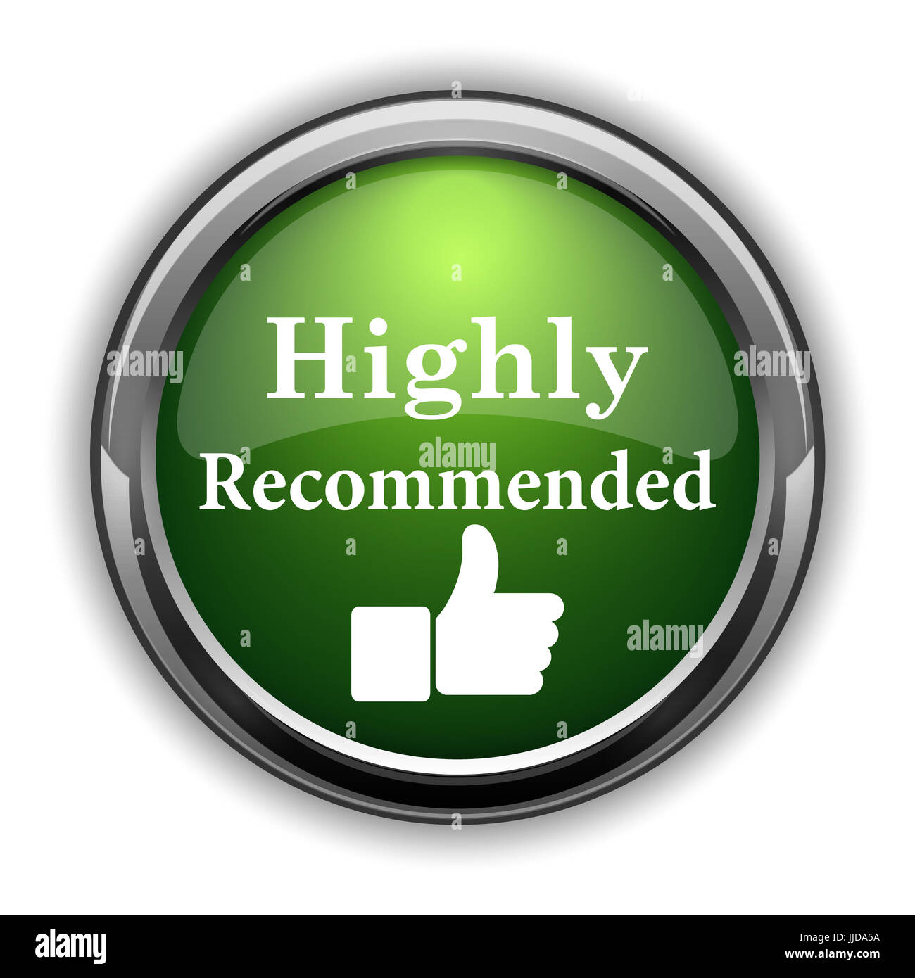 Highly recommended icon. Highly recommended website button on white ...