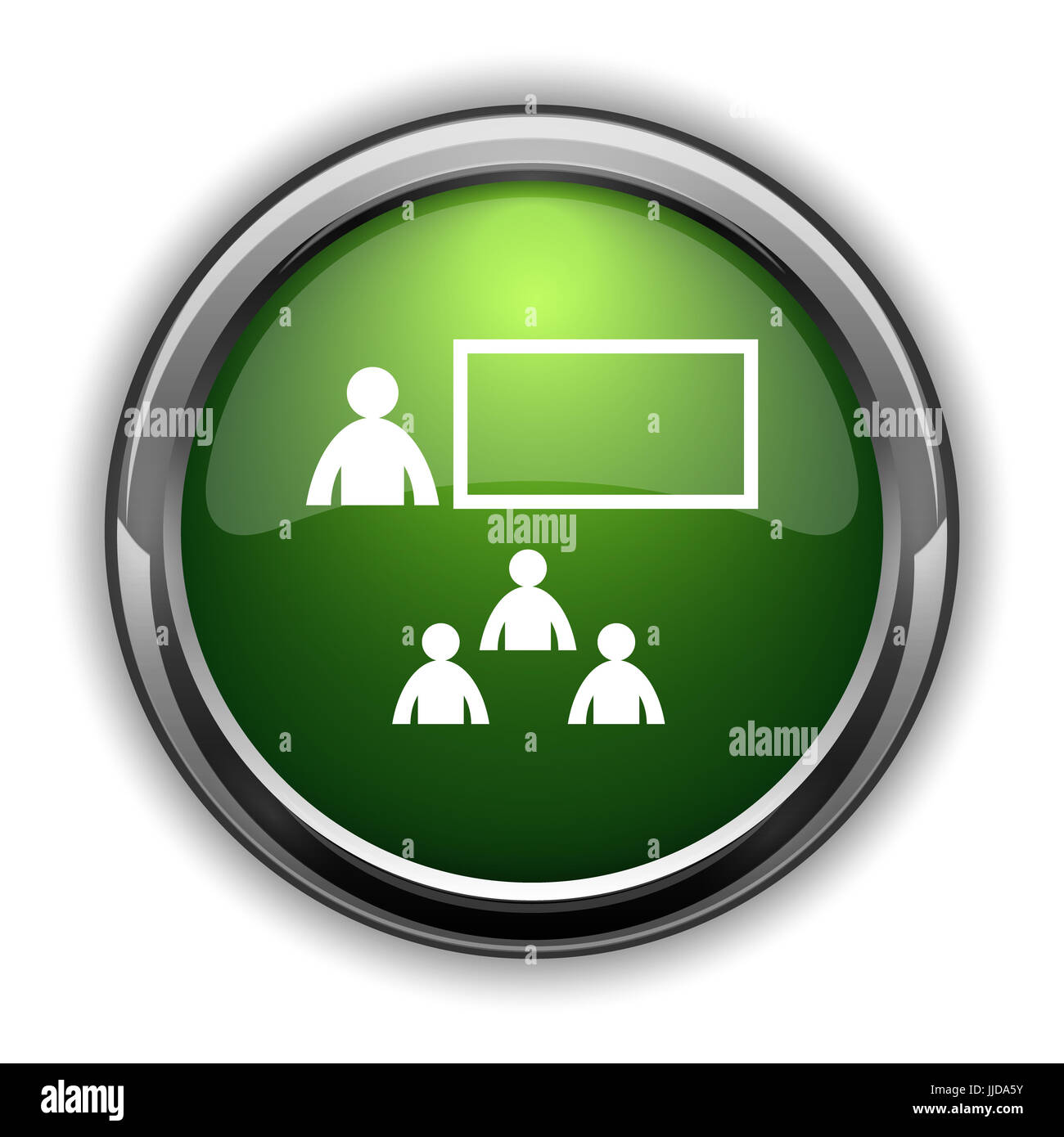 Presenting icon. Presenting website button on white background Stock ...