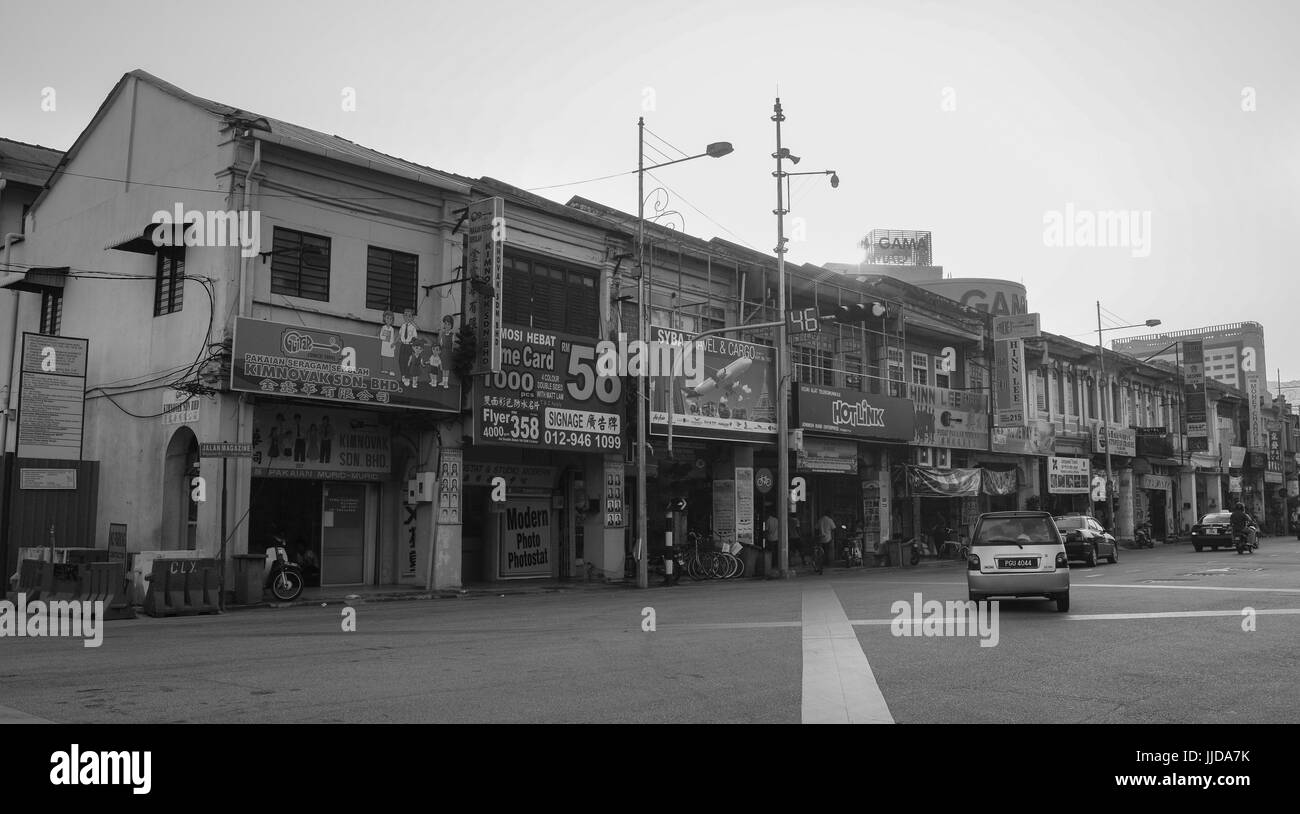 Penang, Malaysia - Mar 9, 2016. Old buildings in Georgetown, Penang ...