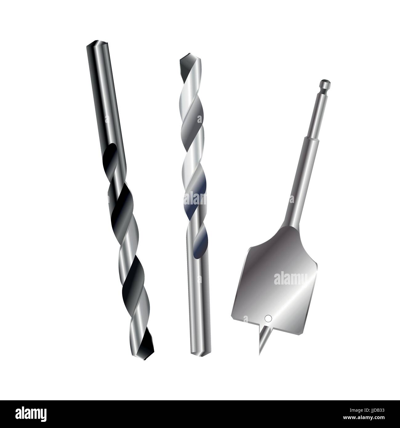 Drill Bit metal set isolated on white background, vector illustration ...