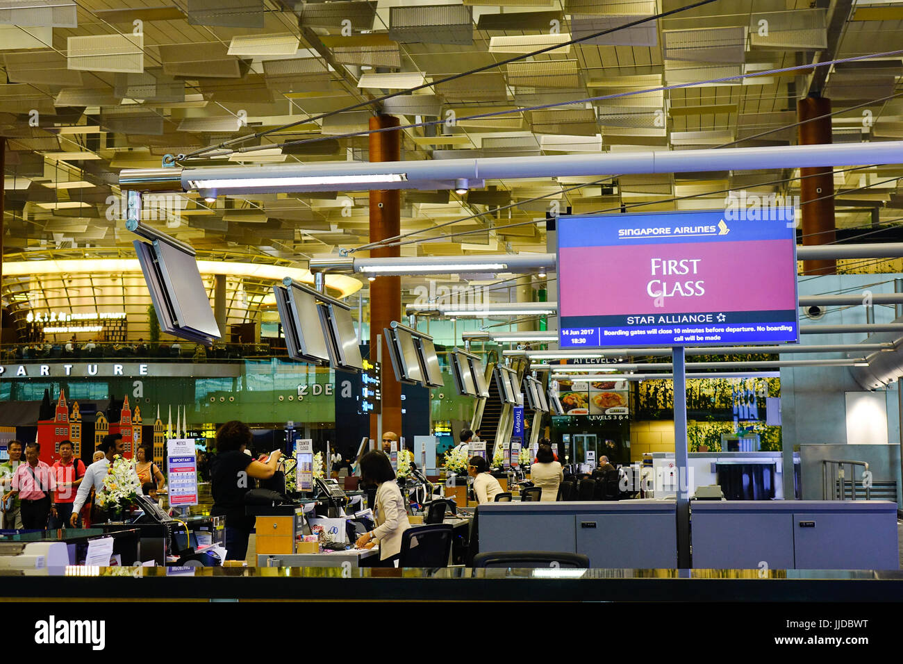 Singapore - Jun 14, 2017. Singapore Airlines Check-in Counters at ...
