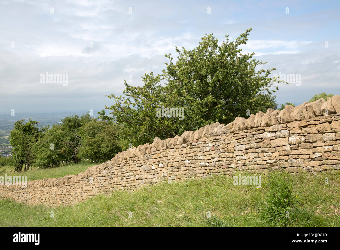 Stone Wall in Broadway; Cotswolds; Worcestershire; England; UK Stock ...