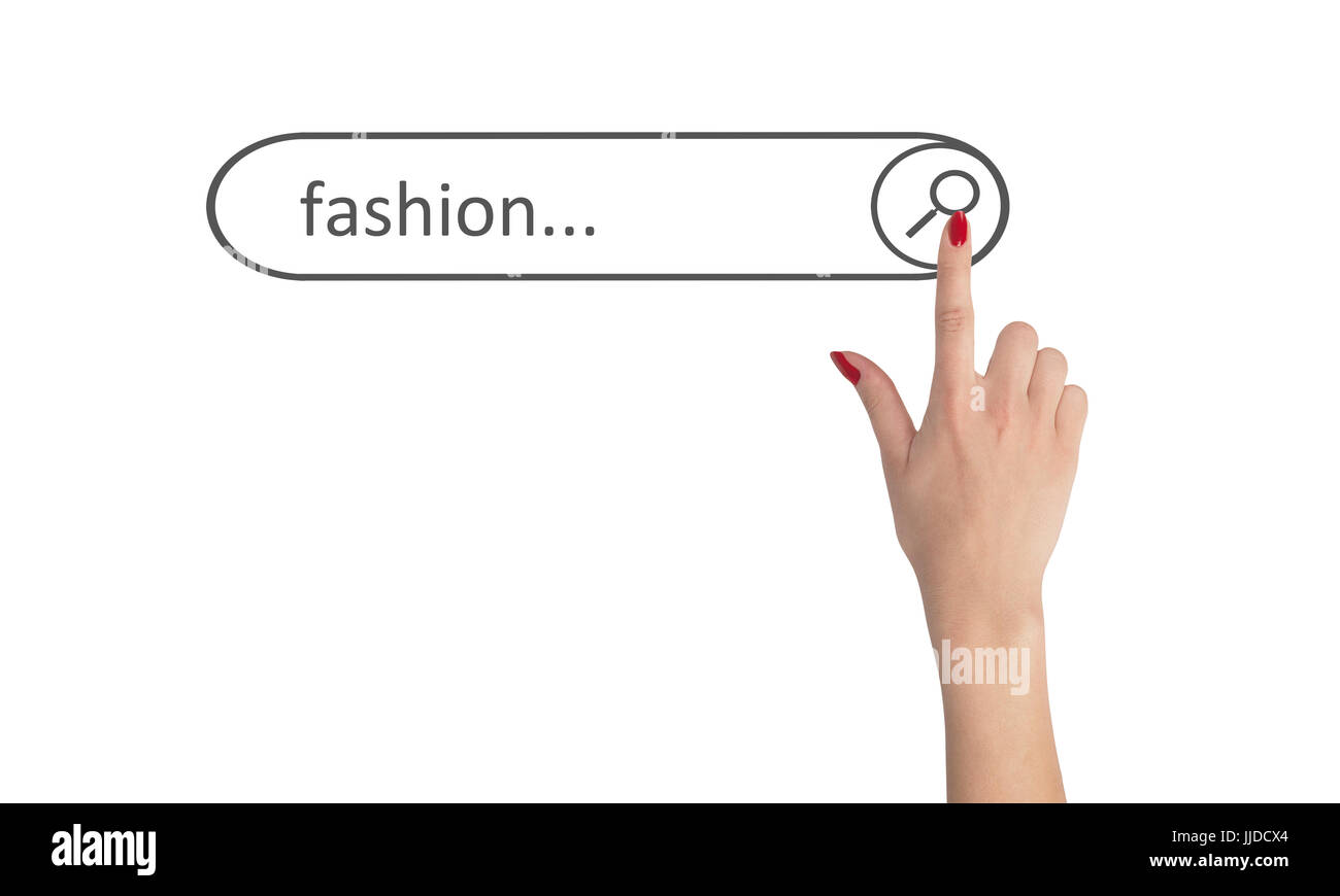 Woman's hand looks for fashion on line Stock Photo - Alamy