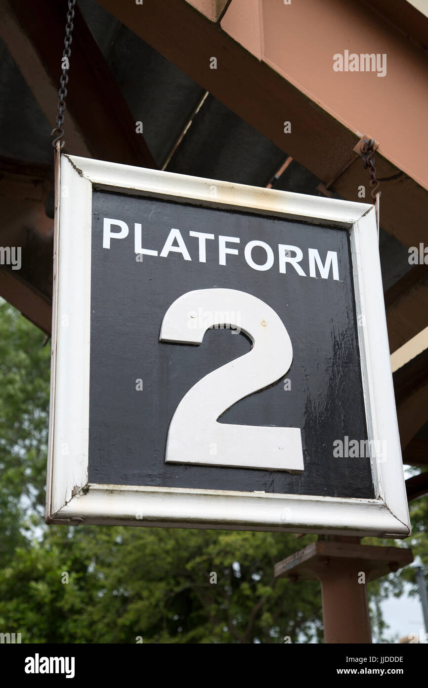 Railway Station Platform Two Sign Stock Photo - Alamy