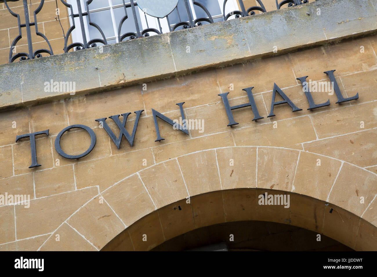 Town Hall Sign on Building Facade Stock Photo - Alamy