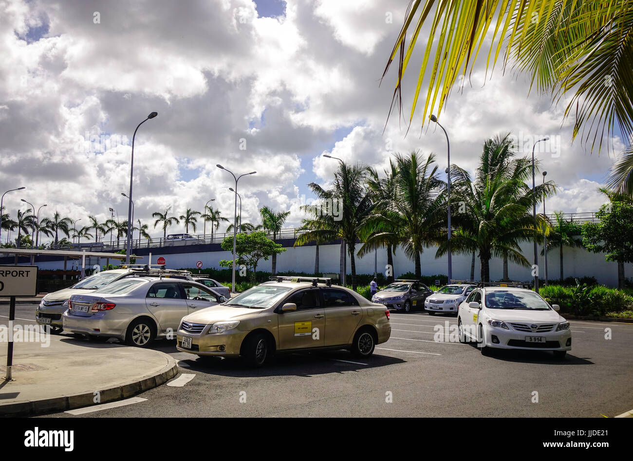 Mahebourg, Mauritius - Jan 3, 2017. Cars at the parking lot in ...