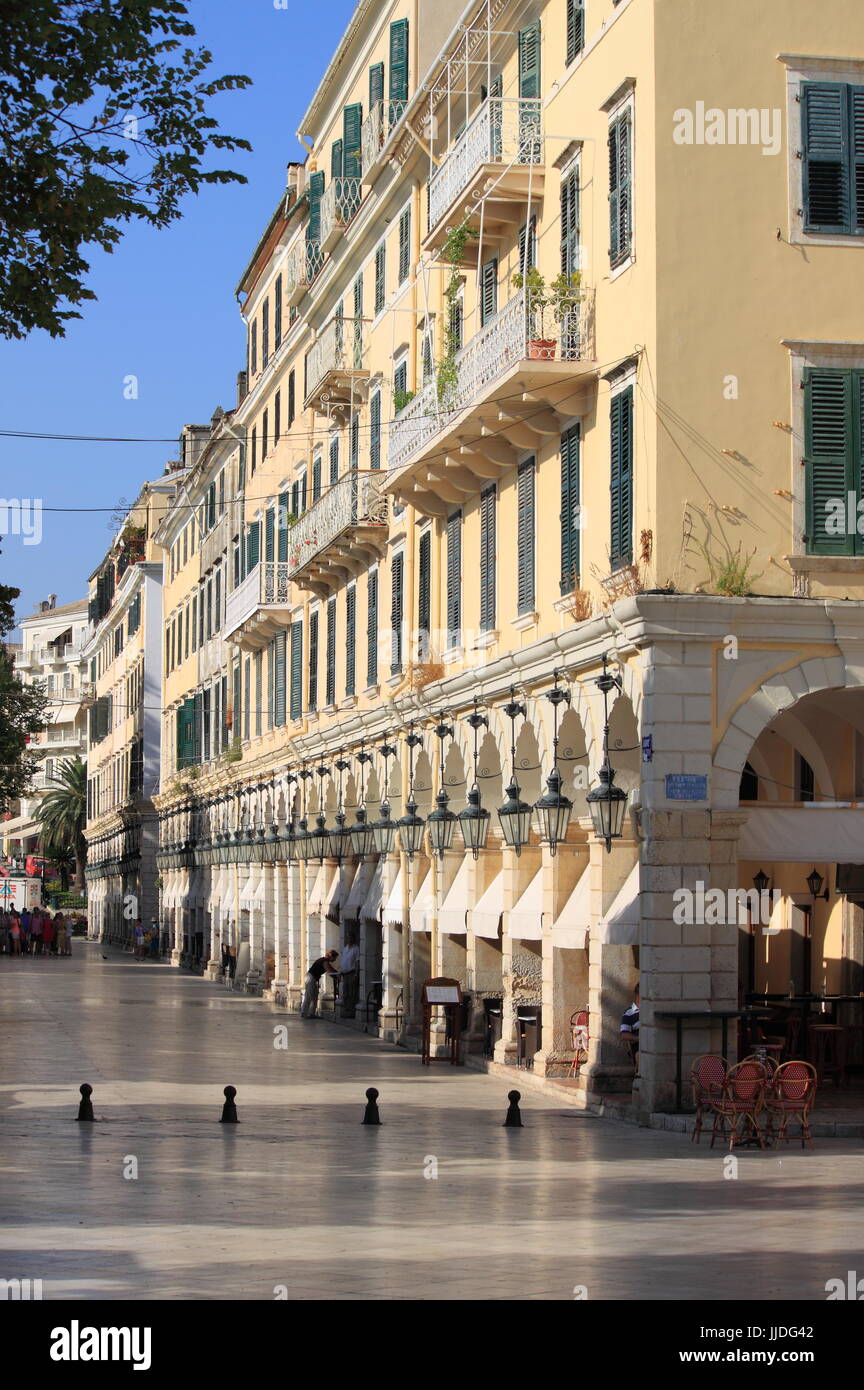 Liston, the main promenade of Corfu city, Greece Stock Photo - Alamy