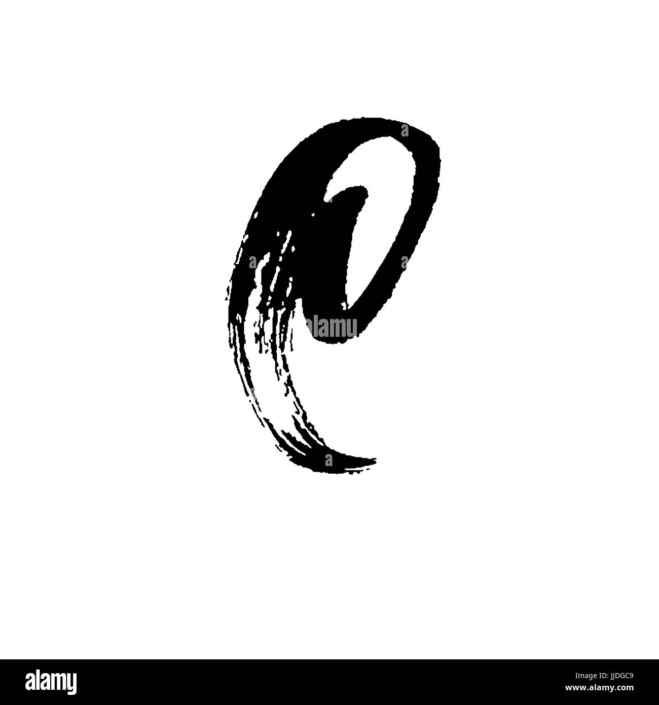 Letter C. Handwritten by dry brush. Rough strokes font. Vector ...