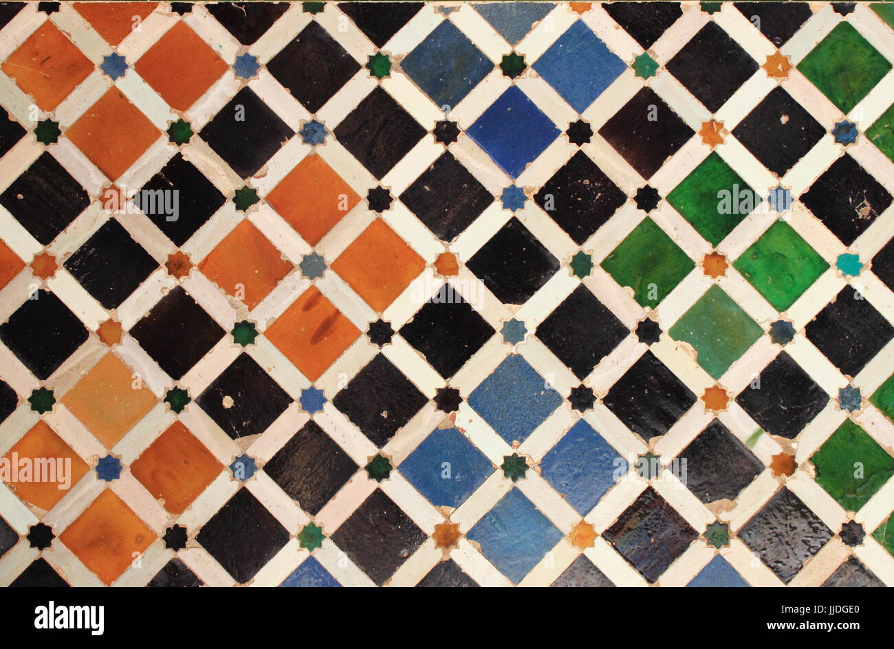 Traditional patterns of an andalusian Azulejo. Granada, Spain Stock ...