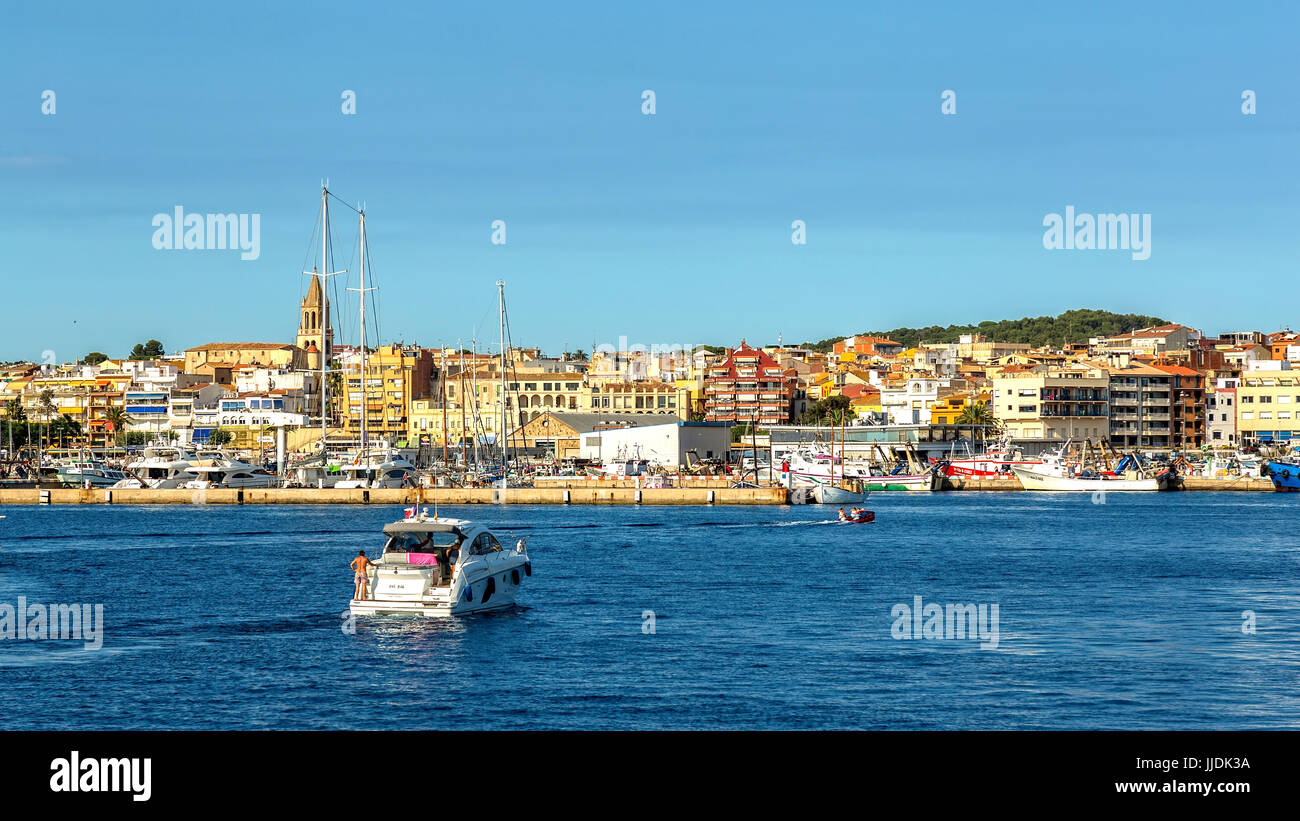 Nice small town in Spain (Palamos), July 14, 2017 Spain Stock Photo - Alamy