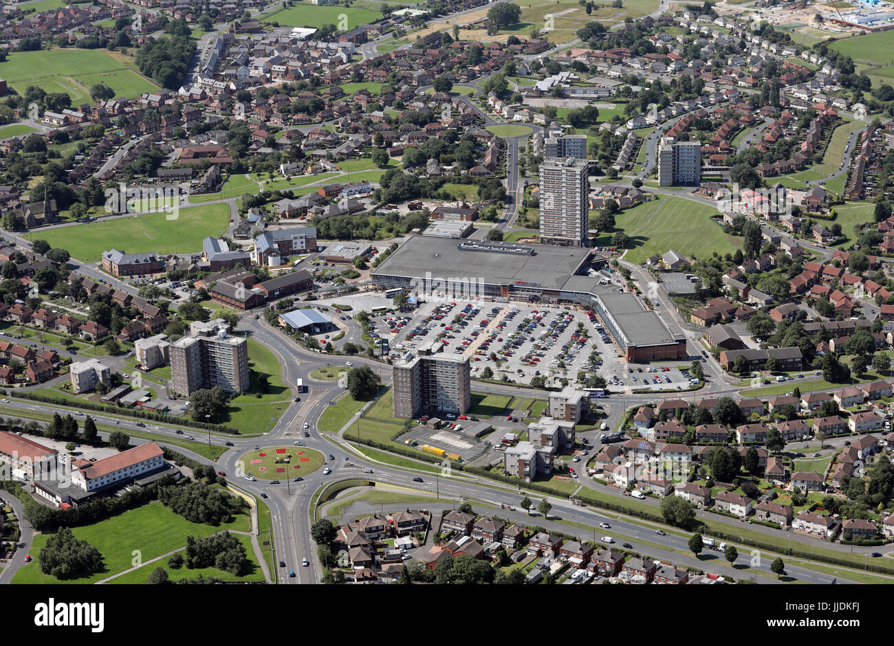 aerial view of Seacroft Shopping Centre in Leeds 14, UK Stock Photo - Alamy