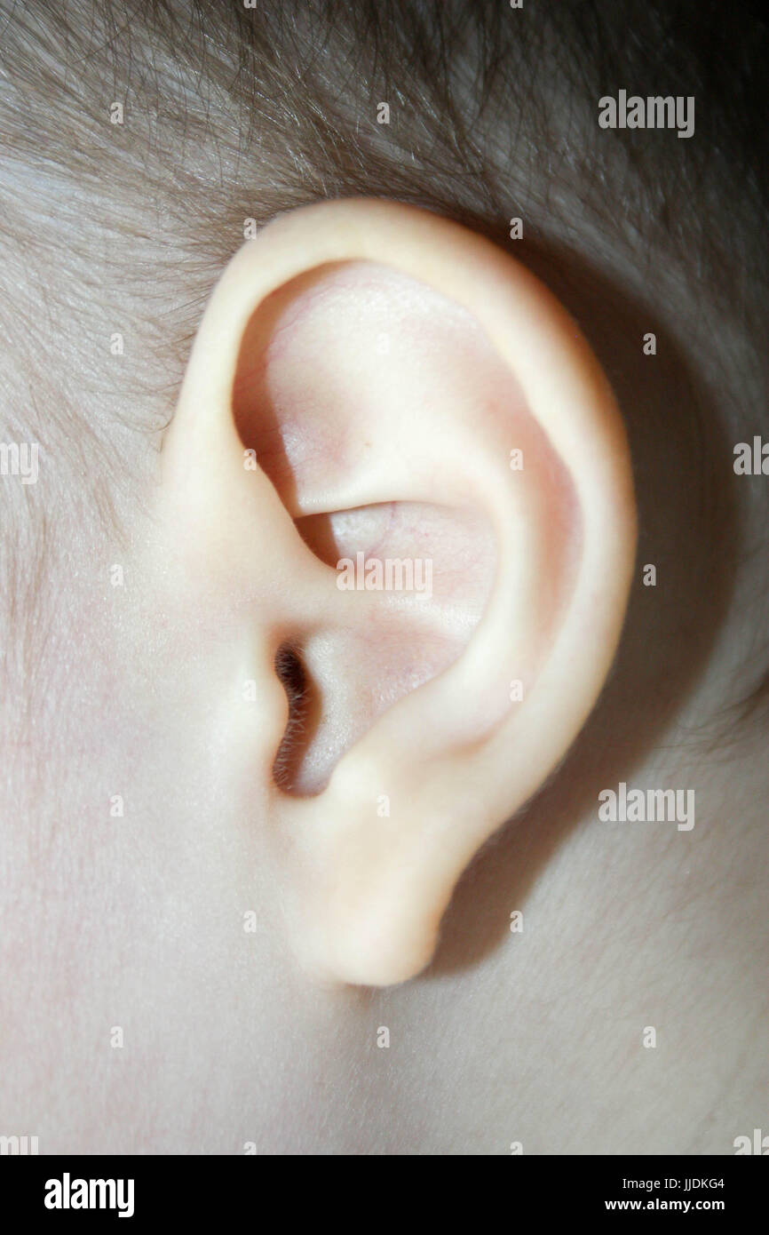 otitis. Photo for your design. little discomfort Stock Photo - Alamy
