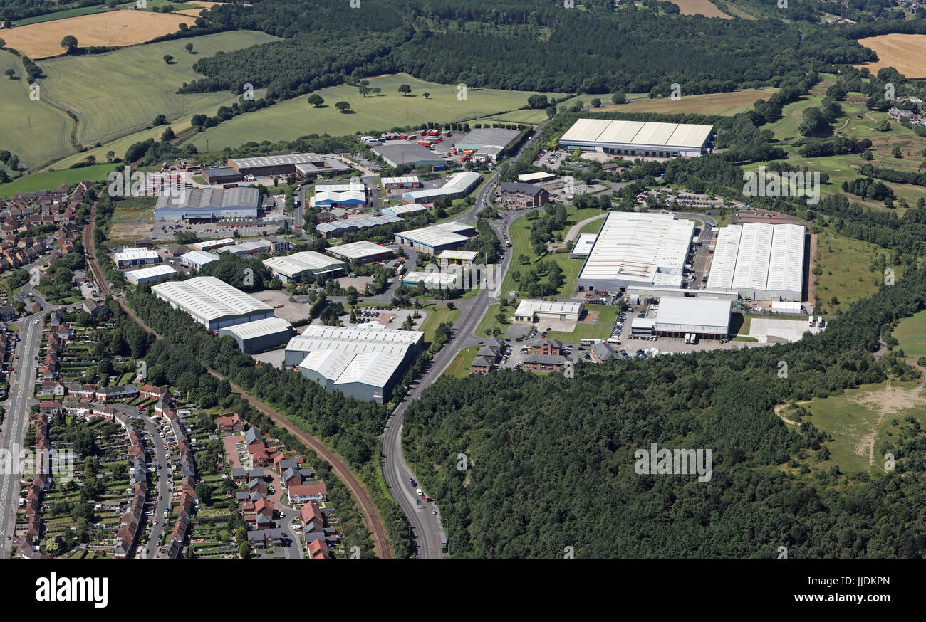 aerial view of Fall Bank Industrial Estate, Dodworth, Barnsley, UK ...