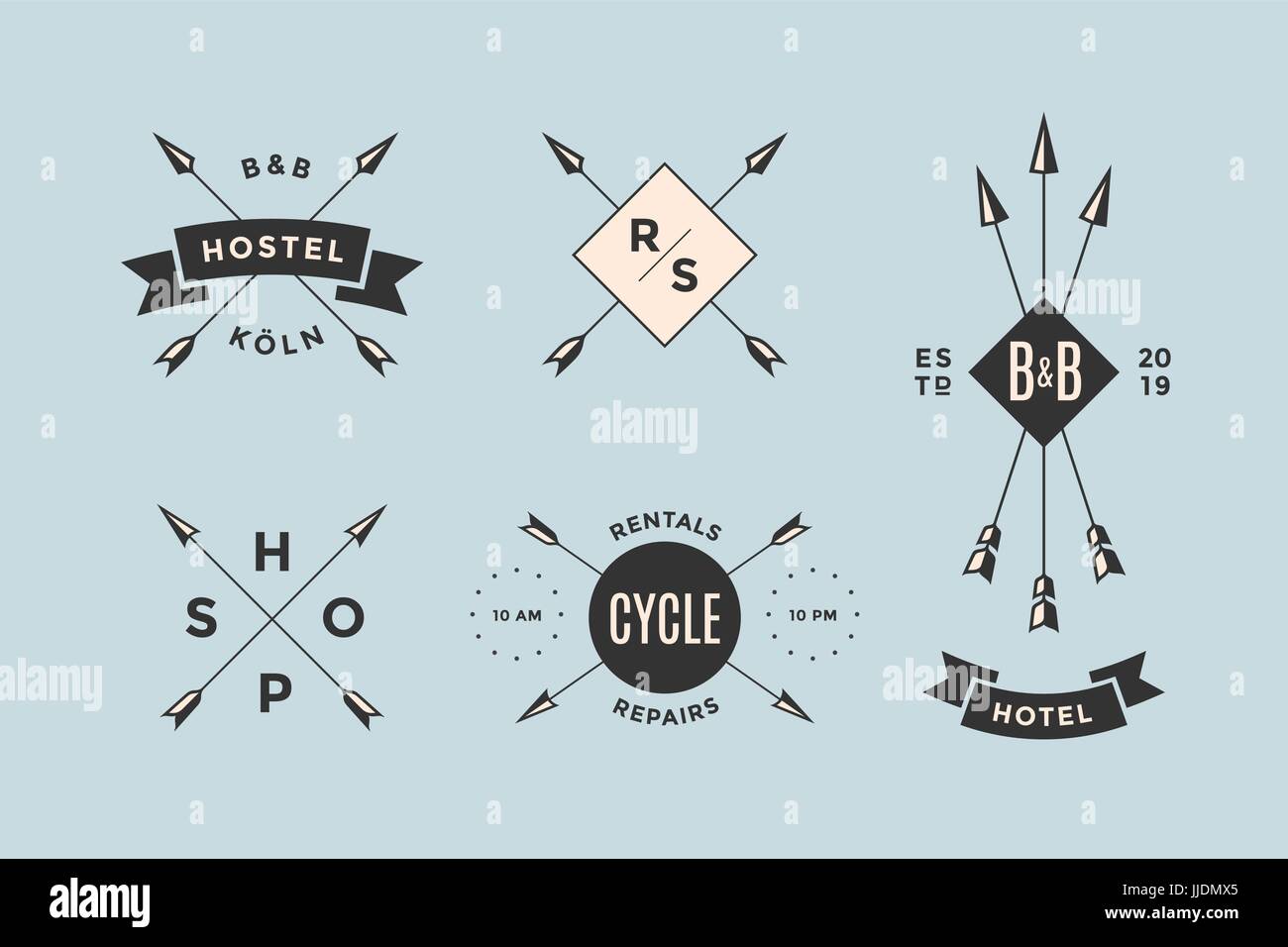 Set of emblem, label and design elements Stock Vector Image & Art - Alamy