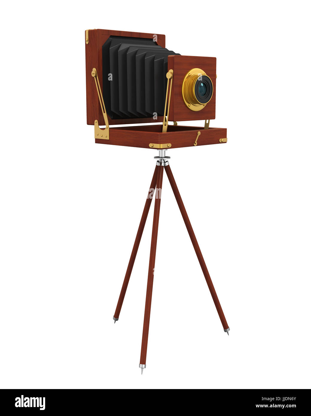 Vintage Wooden Camera Isolated Stock Photo - Alamy