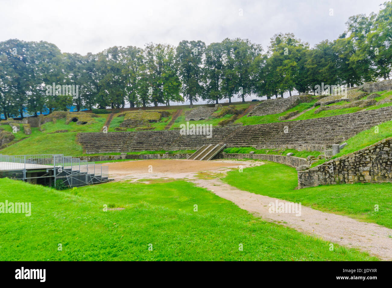 The roman theater remains in Autun, Burgundy, France Stock Photo - Alamy
