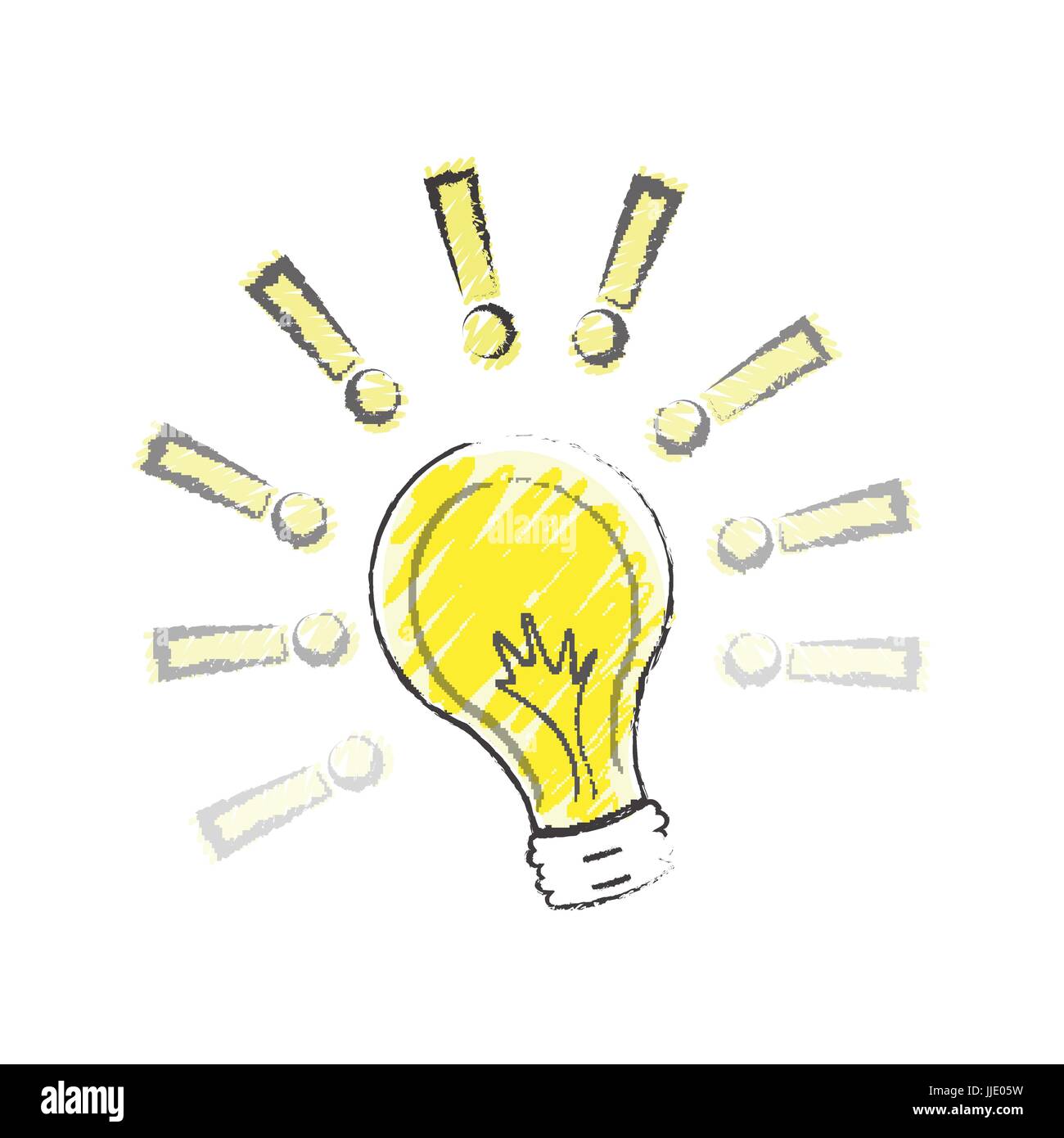 Lamp with exclamation marks. Illustration for your design Stock Vector ...