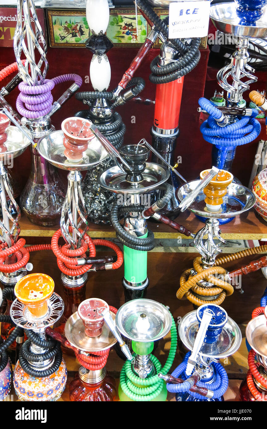Classical Turkish pipes on the Istanbul Grand Bazaar. Istambul, Turkey ...