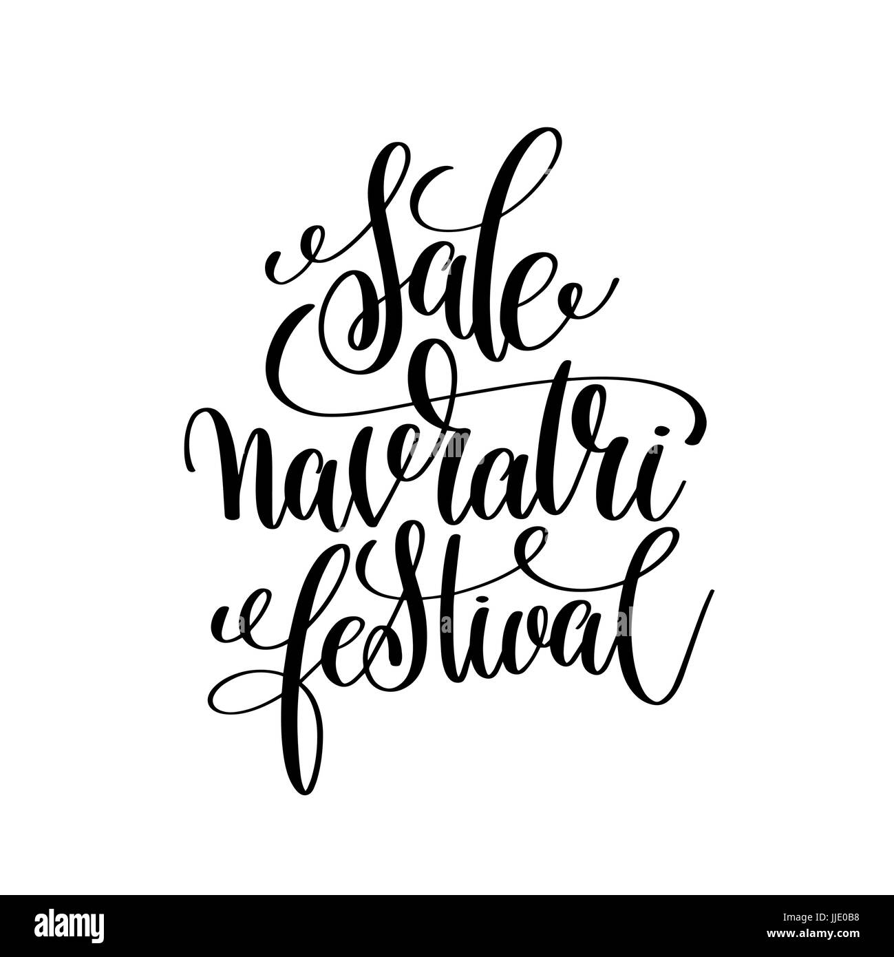 sale navratri festival hand lettering calligraphy inscription Stock ...