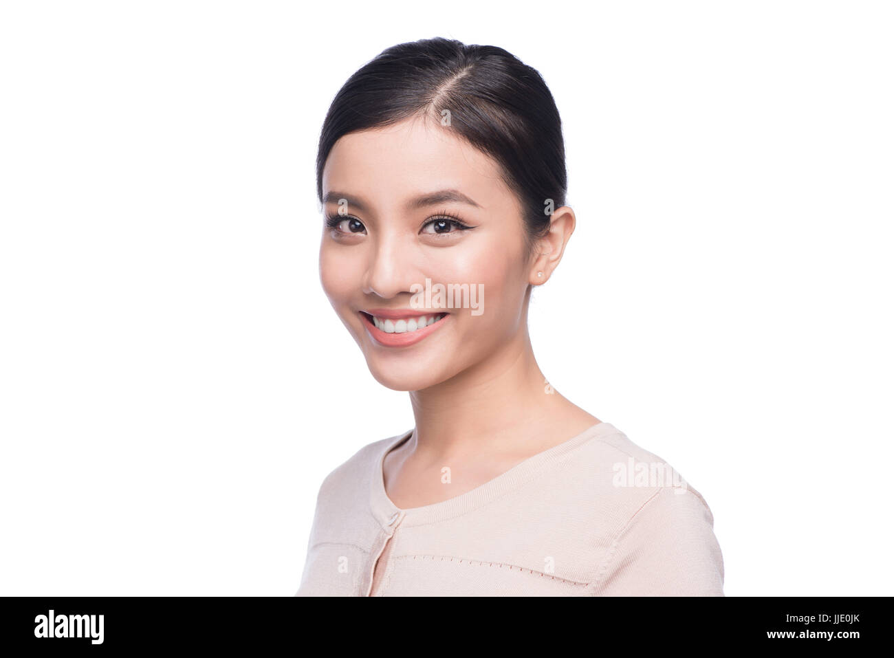 Naturally beautiful woman with perfect white teeth smile Stock Photo - Alamy