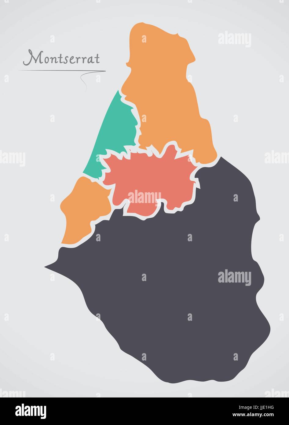 Montserrat Map High Resolution Stock Photography and Images - Alamy