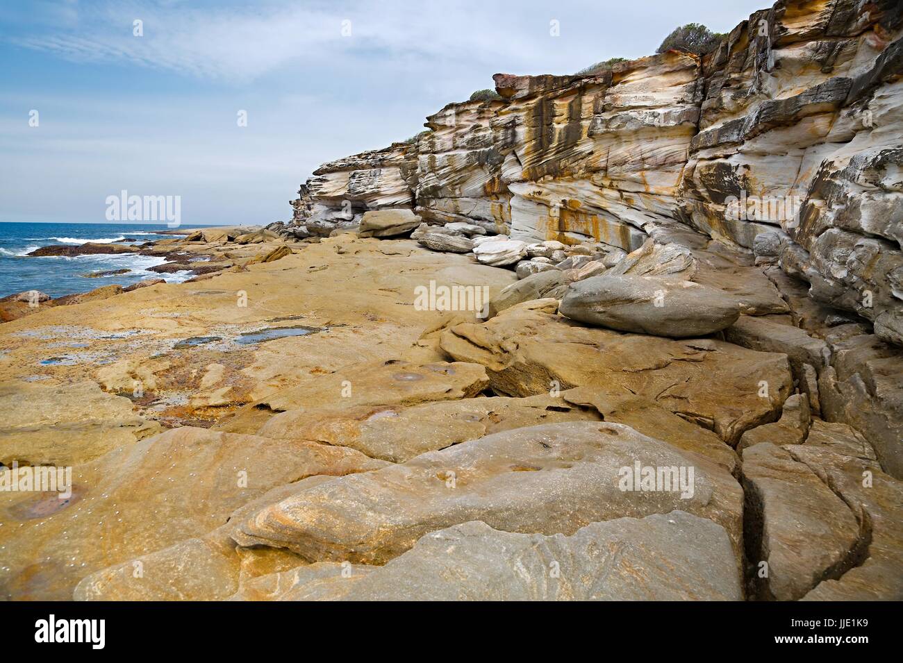 Coastal rock formations in Australia, coast of the Pacific Ocean ...
