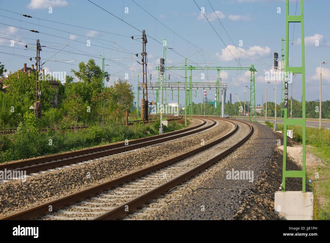 A pair of railway tracks viewed from above Stock Photo - Alamy