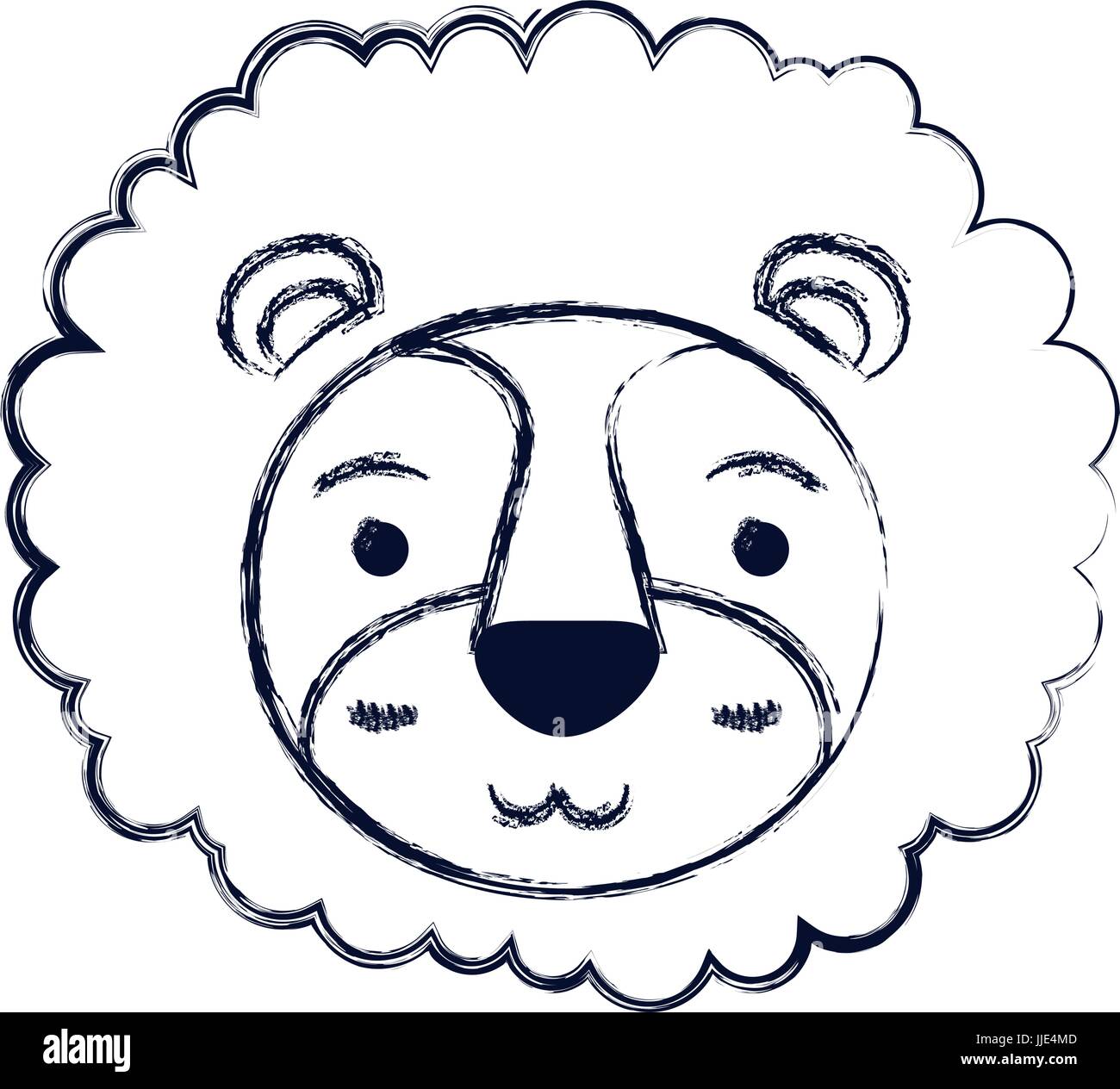 blurred silhouette cute face of lion tranquility expression with mane ...