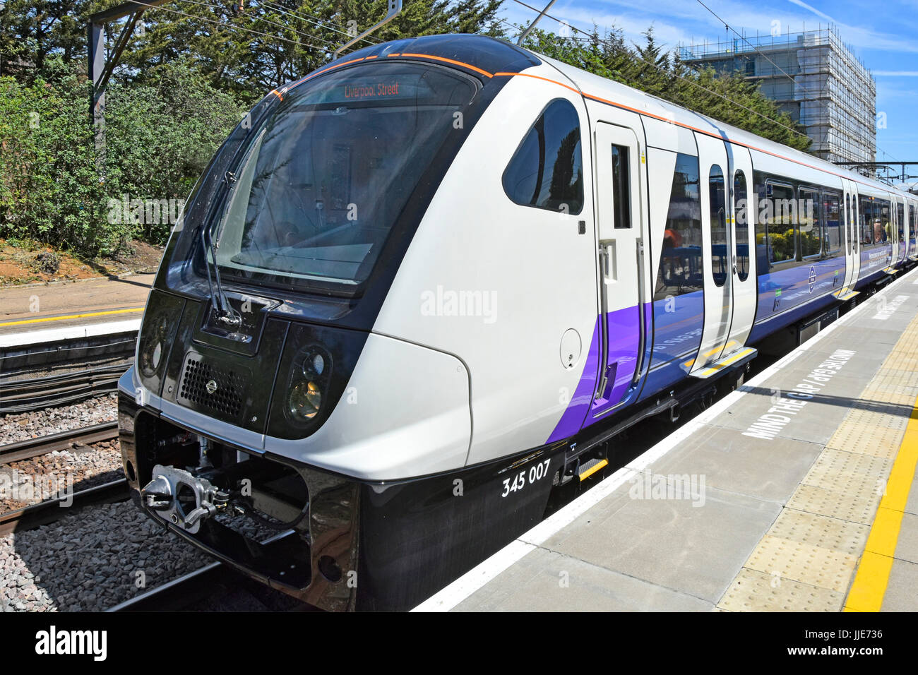 Crossrail train London Seven Kings railway station platform all ...