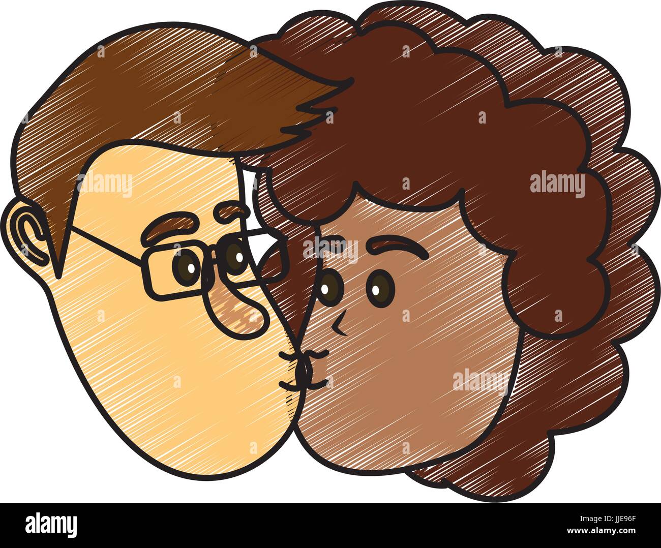 avatar couple face kissing with hairstyle design Stock Vector Image ...