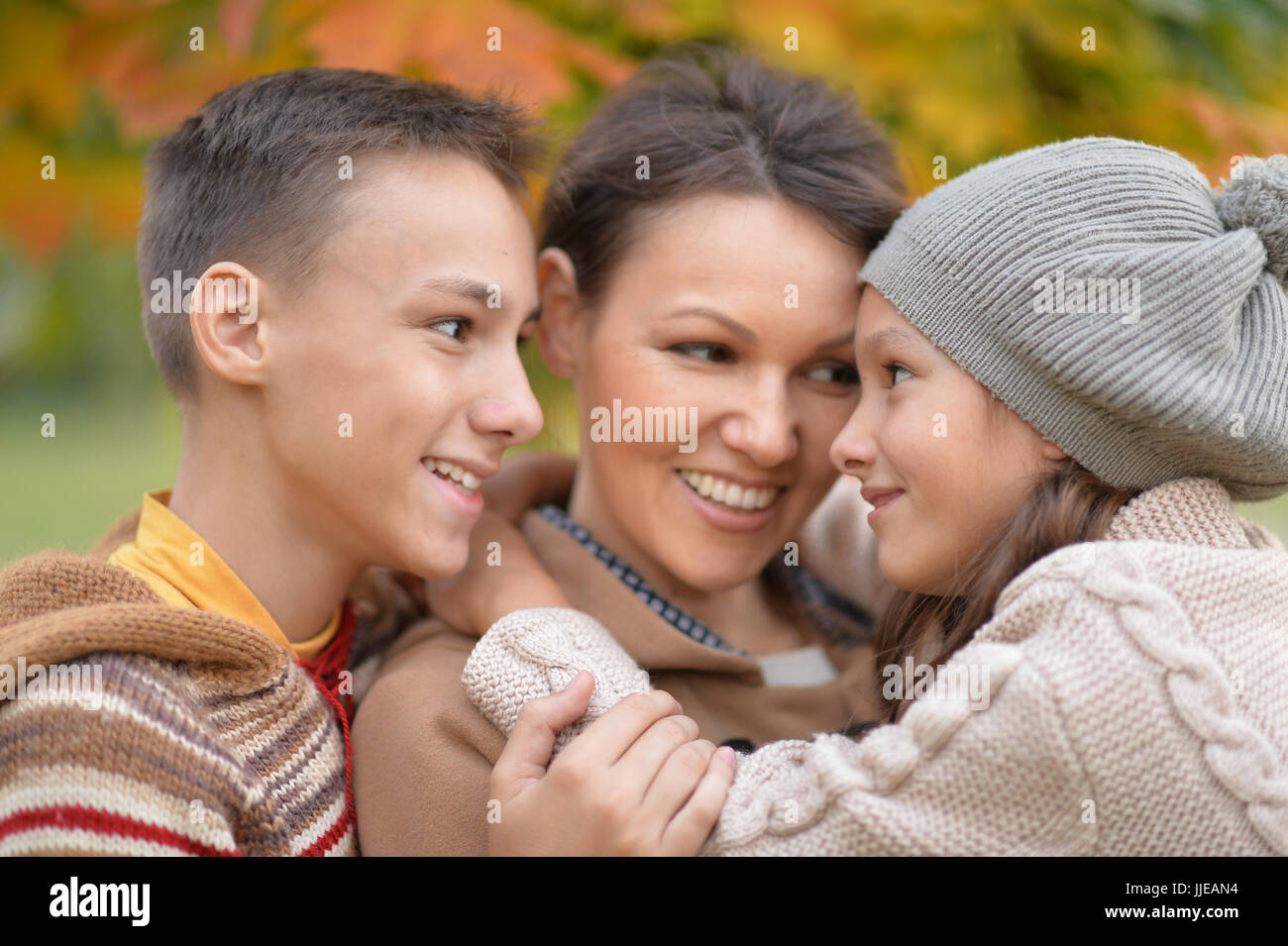 happy mother with children outdoors Stock Photo - Alamy