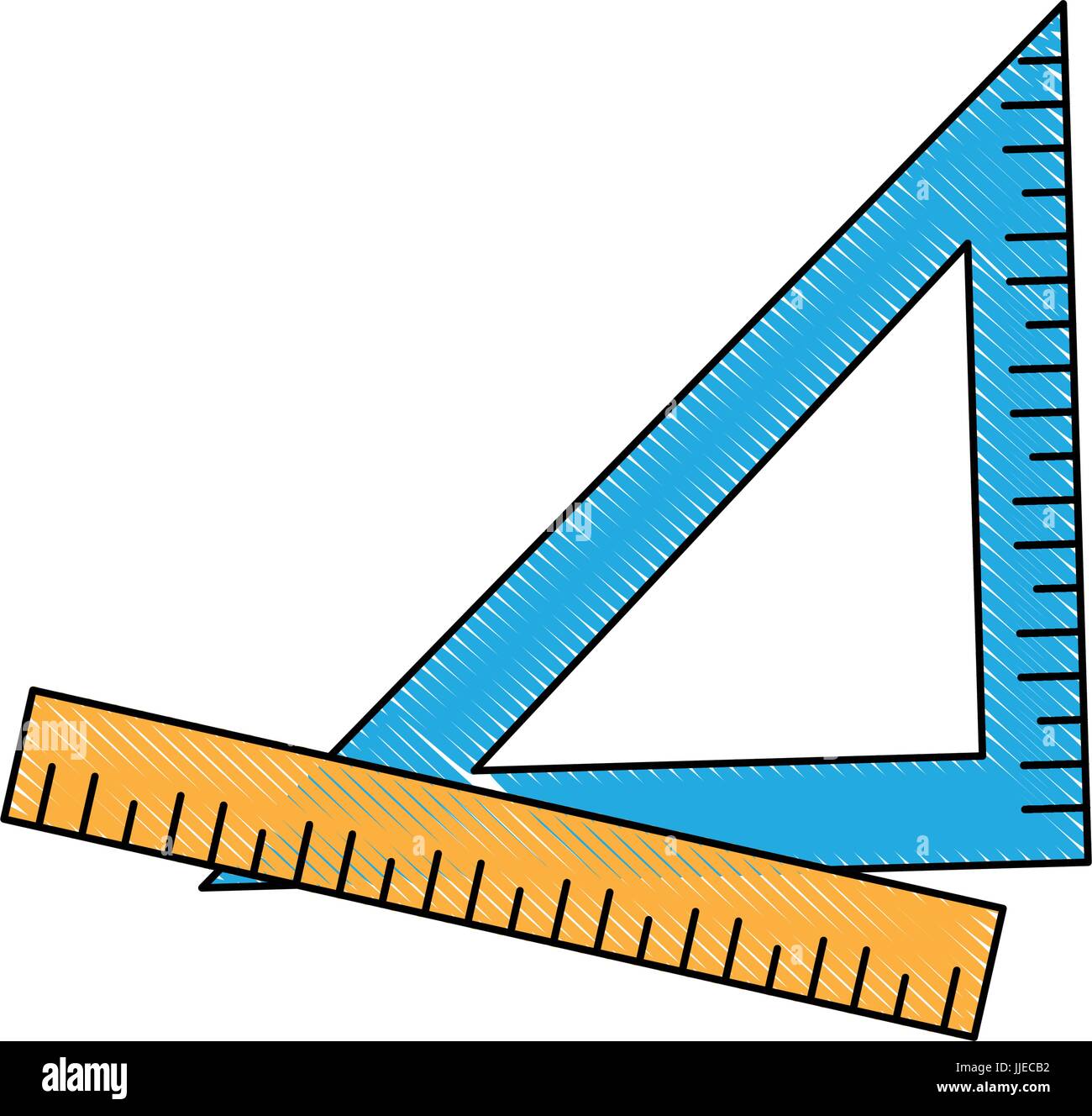 ruler and triangle supply measure geometry elements Stock Vector Image ...