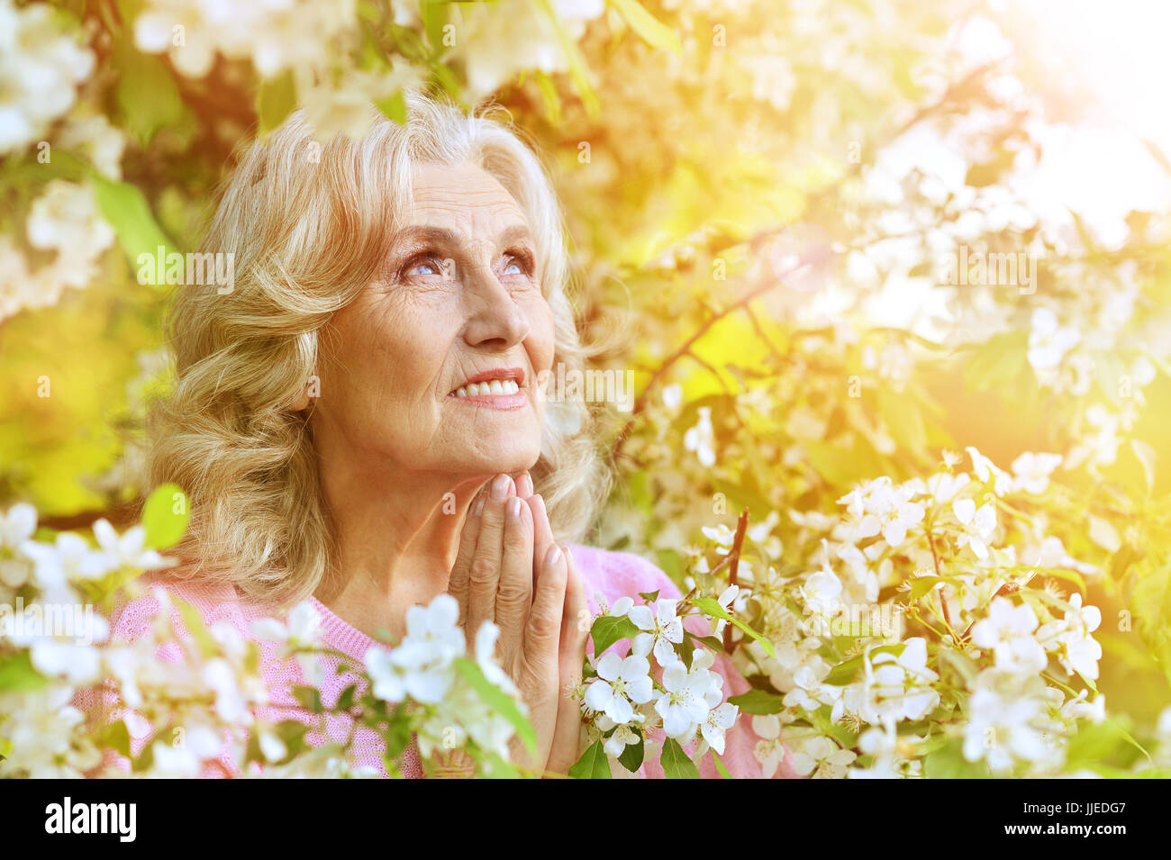 senior woman praying Stock Photo - Alamy