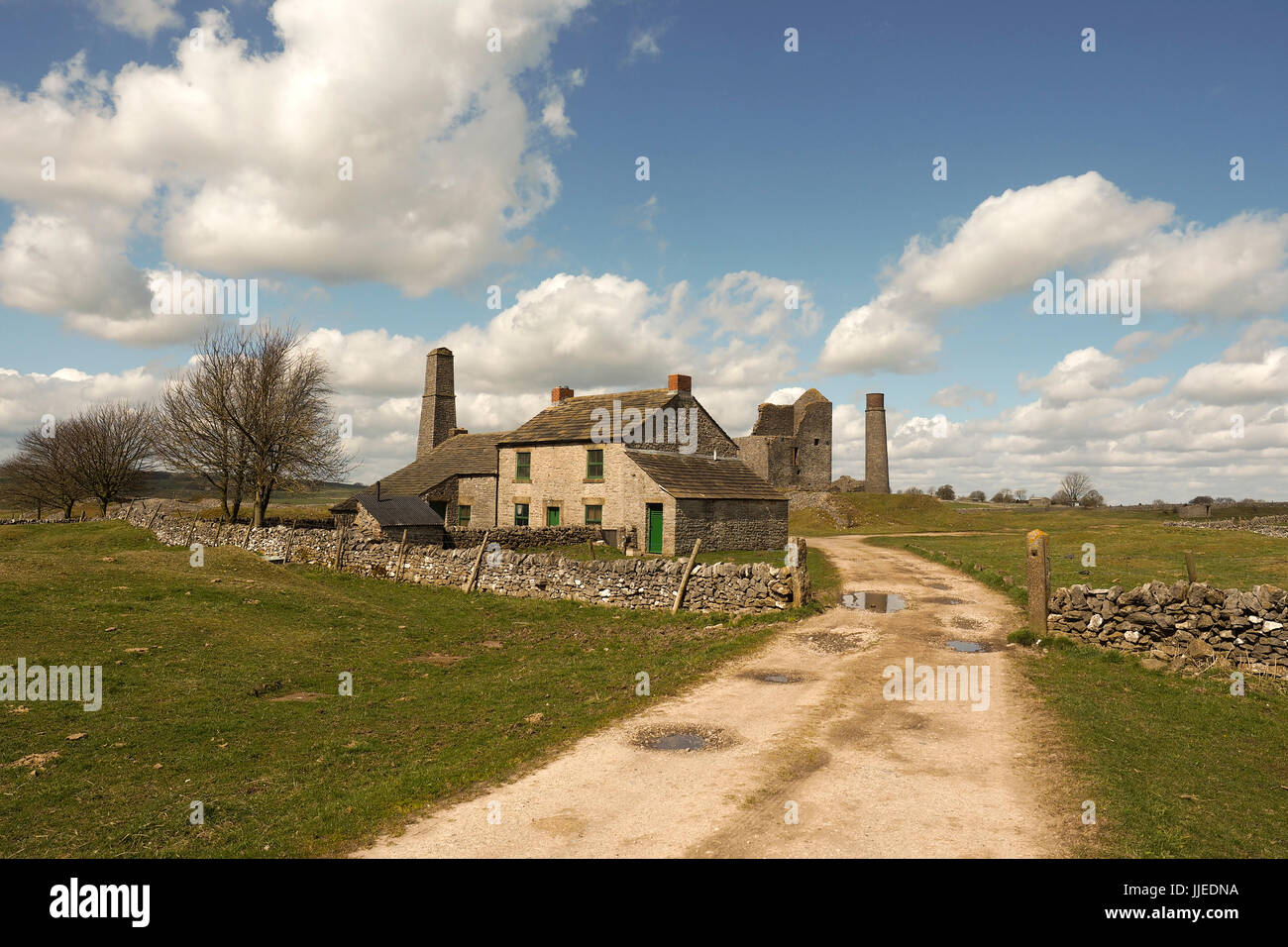 Old lead mine buildings in Peak District Derbyshire England Stock Photo ...