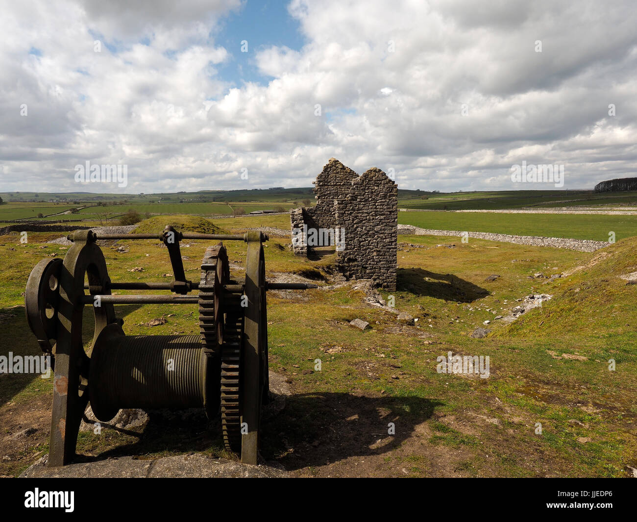 Old lead mine buildings in Peak District Derbyshire England Stock Photo ...