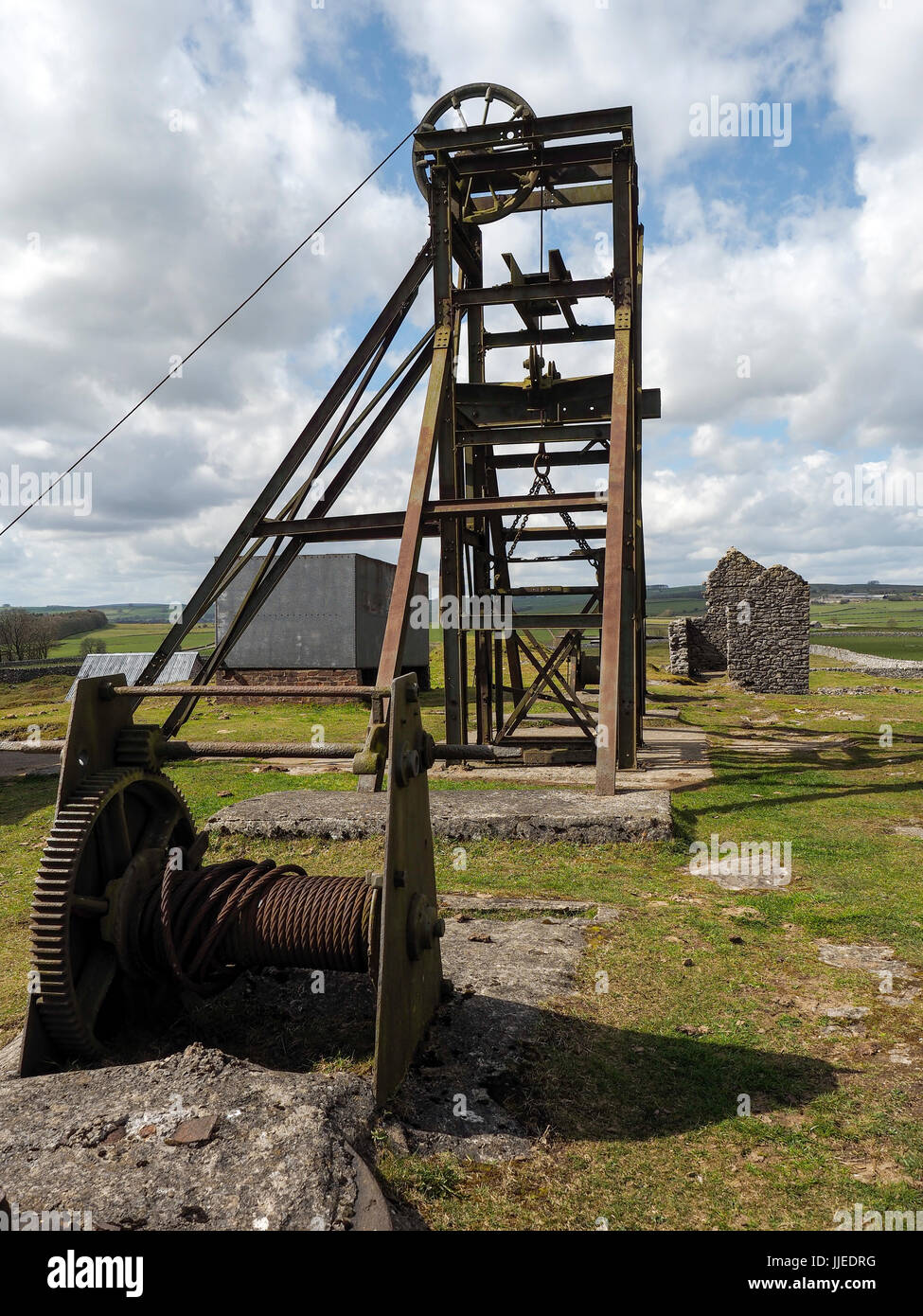 Old lead mine buildings in Peak District Derbyshire England Stock Photo ...