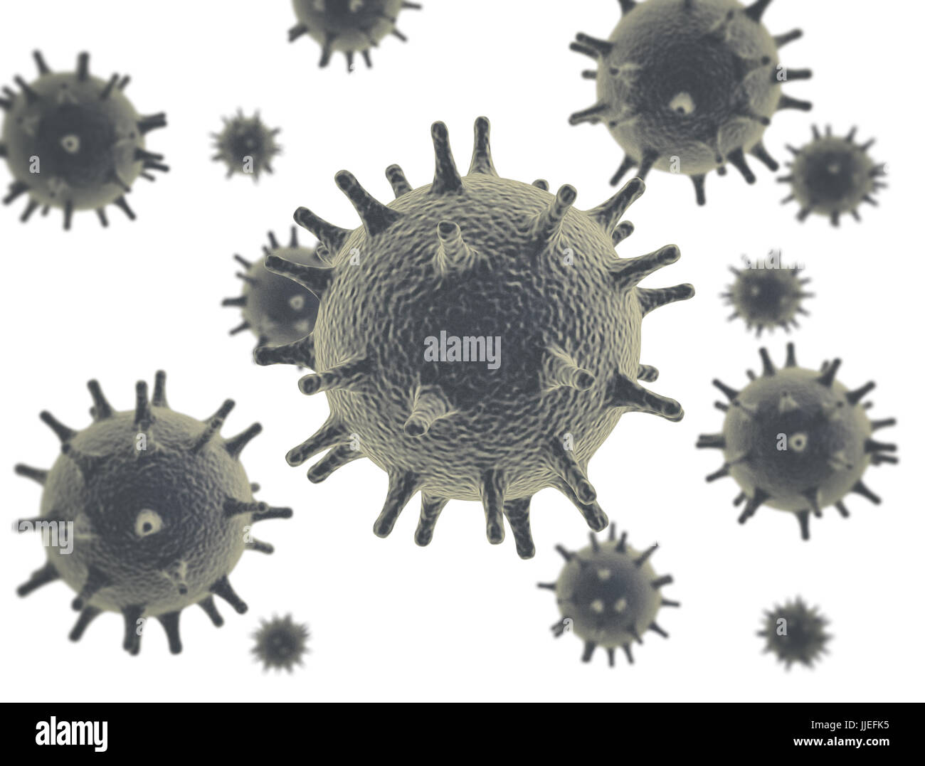 Group of virus cells isolated on white background Stock Photo - Alamy