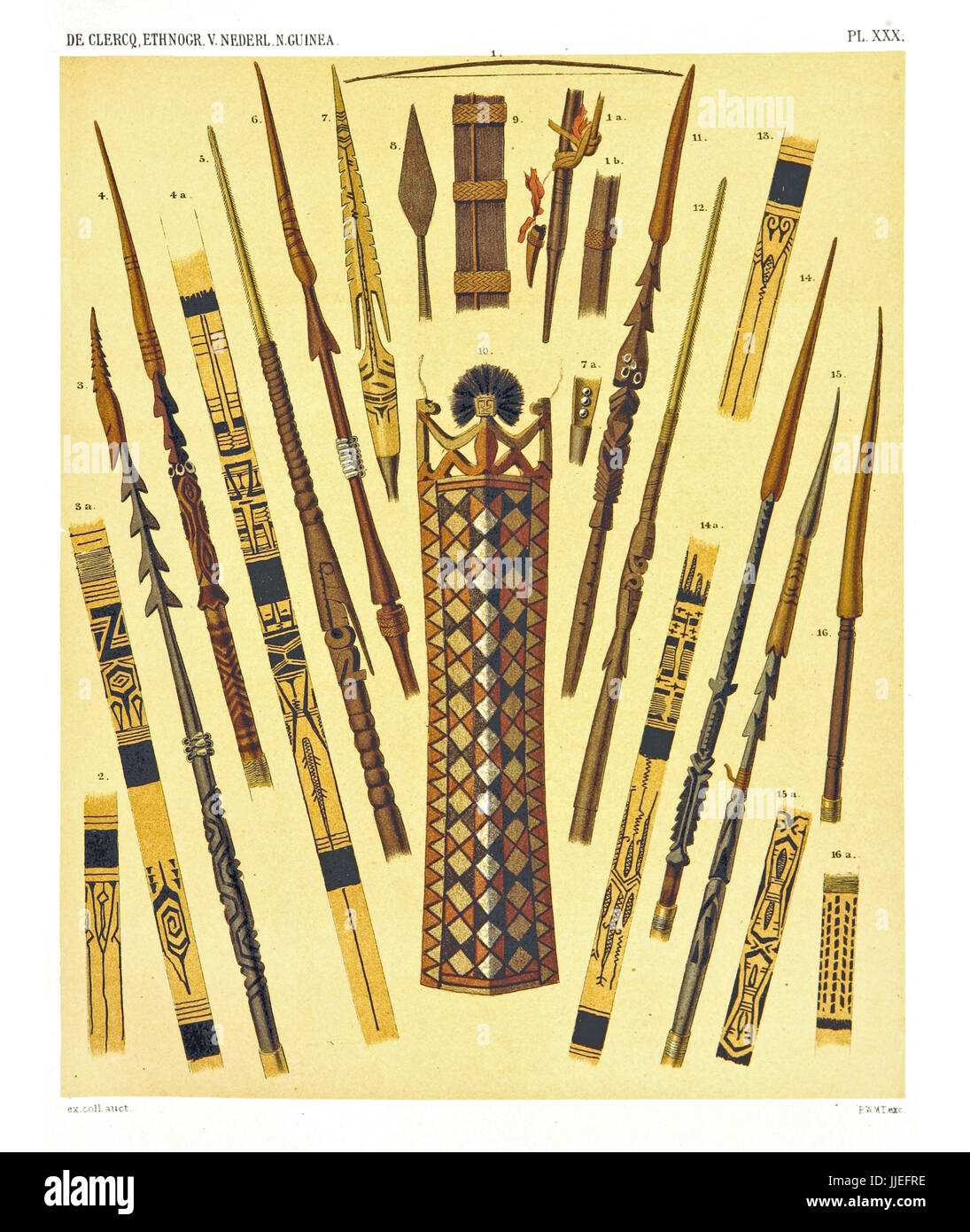 Illustration of ethnic objects from the West and North coast of Dutch ...