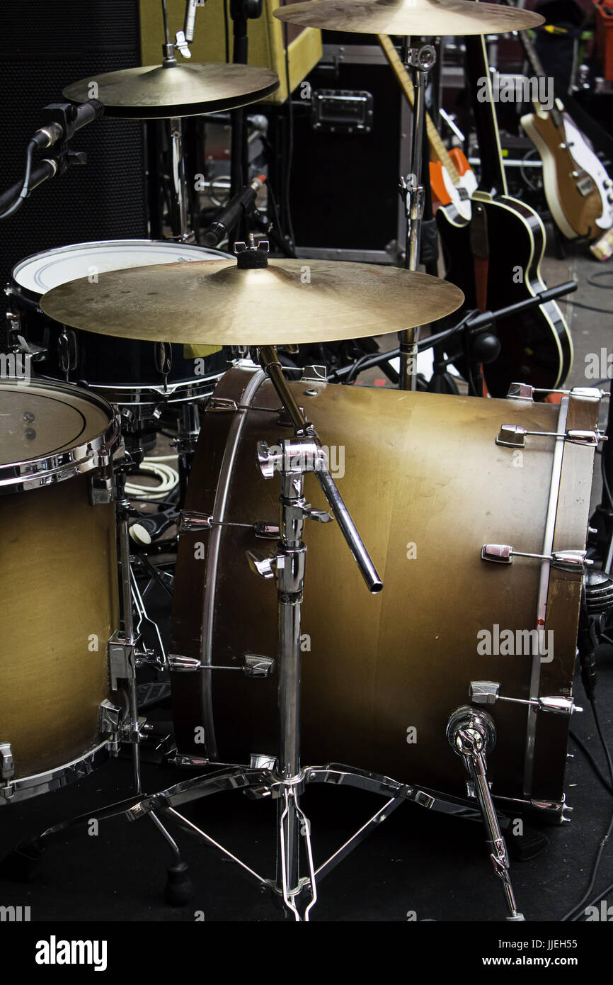 Musical drums to play percussion rhythms, detail of musical instrument ...