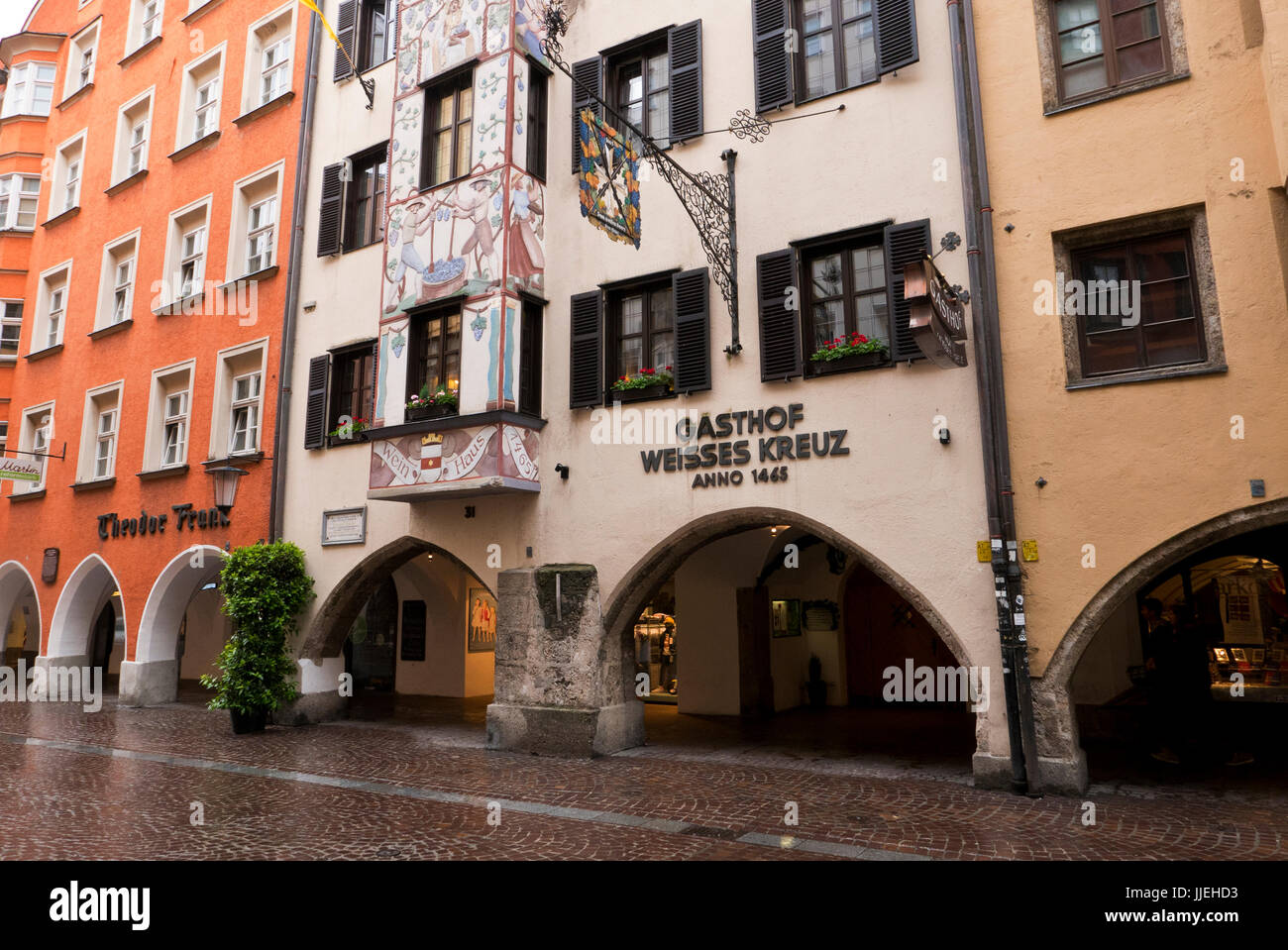 Old town hanging sign innsbruck hi-res stock photography and images - Alamy