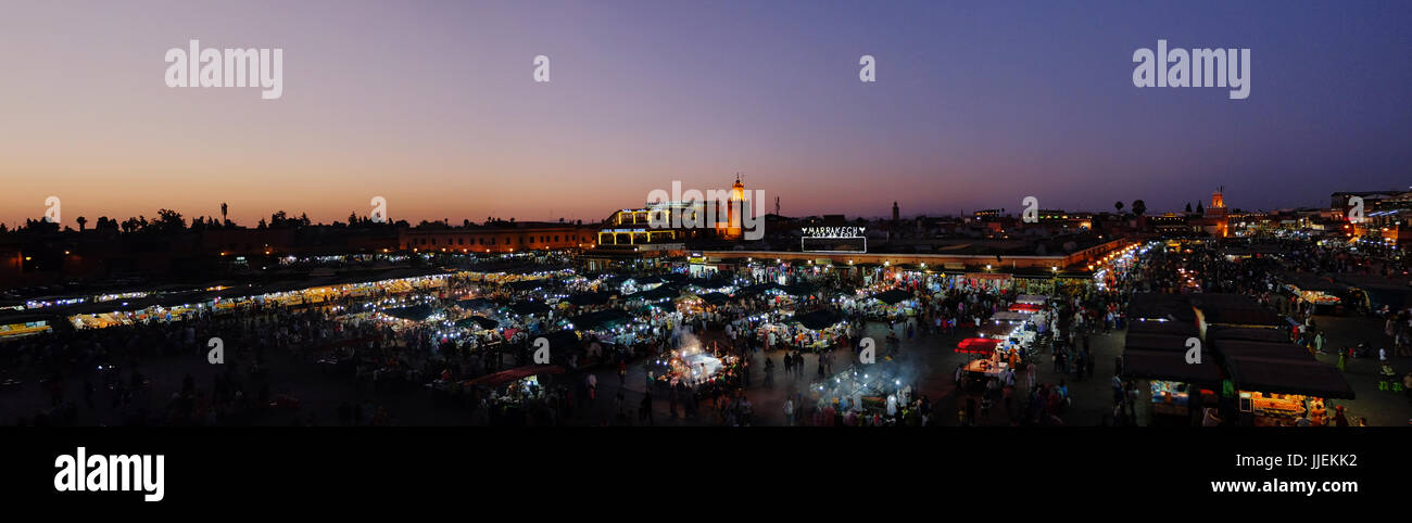 panoramic vie of Marrakech medina, Morroco at night Stock Photo - Alamy