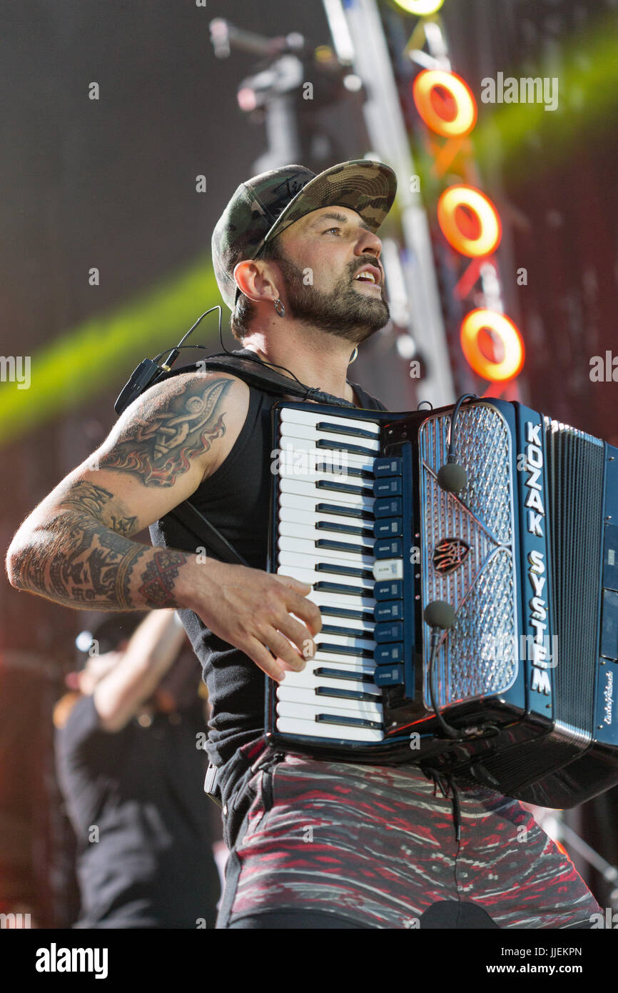 KIEV, UKRAINE - JUNE 28, 2017: Popular Ukrainian rock band Kozak System ...