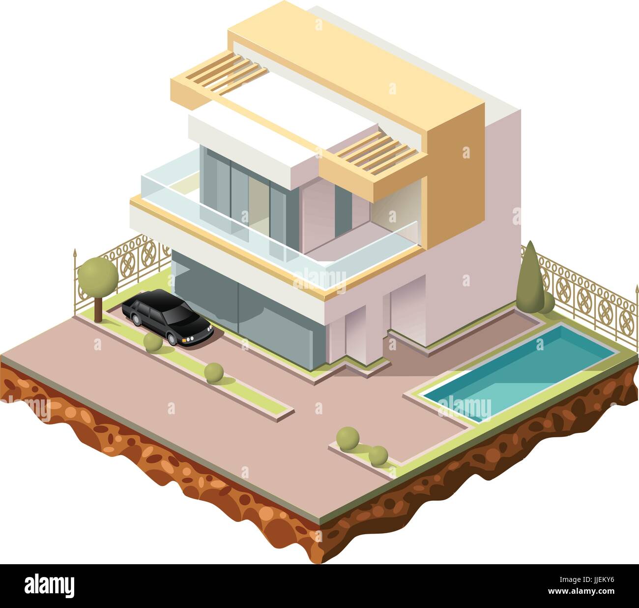 Set vector isometric tile buildings and other structures with areas and ...