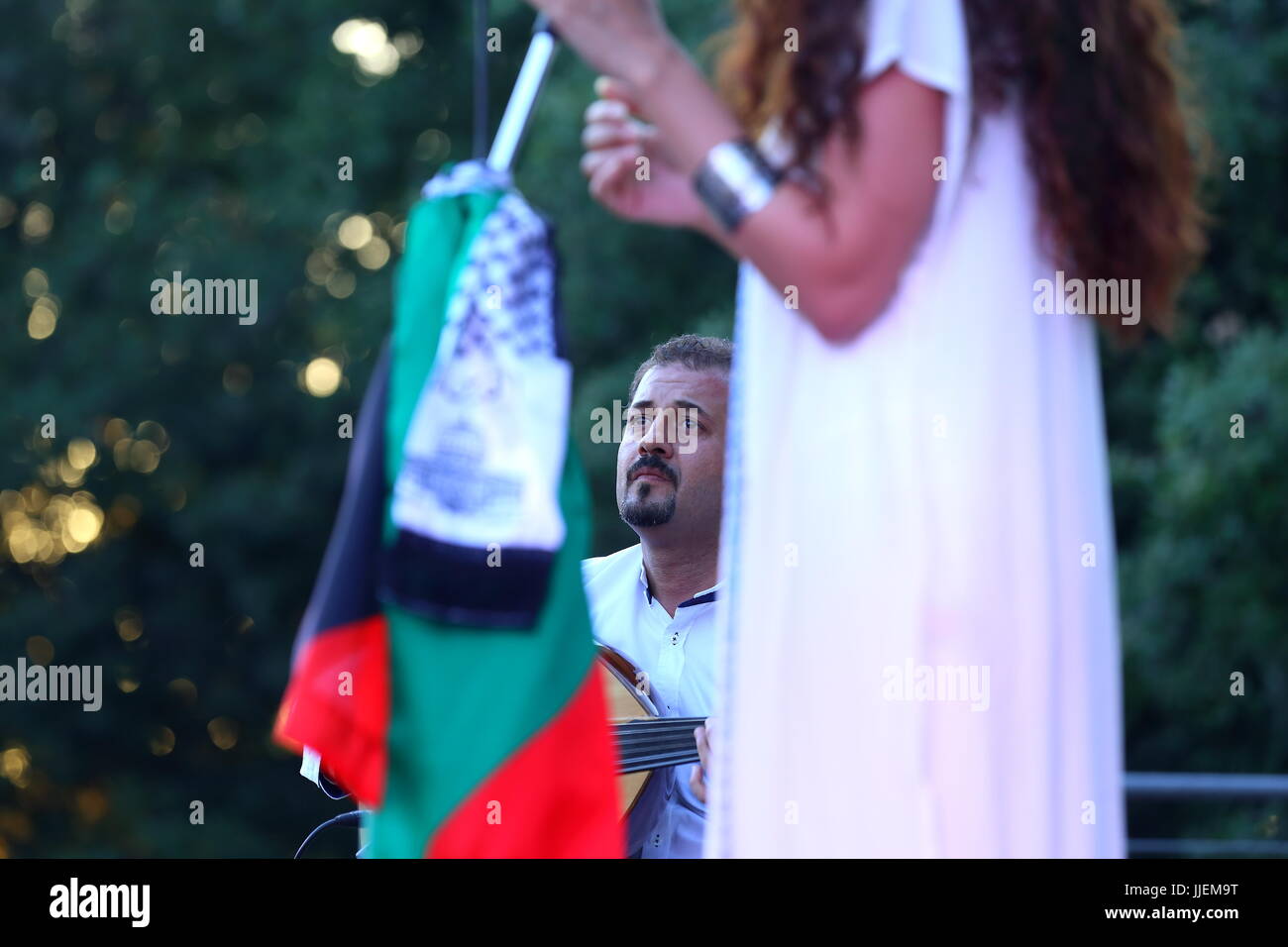 Roma, Italy. 18th July, 2017. Mahmoud Awad, Palestinian musician ...